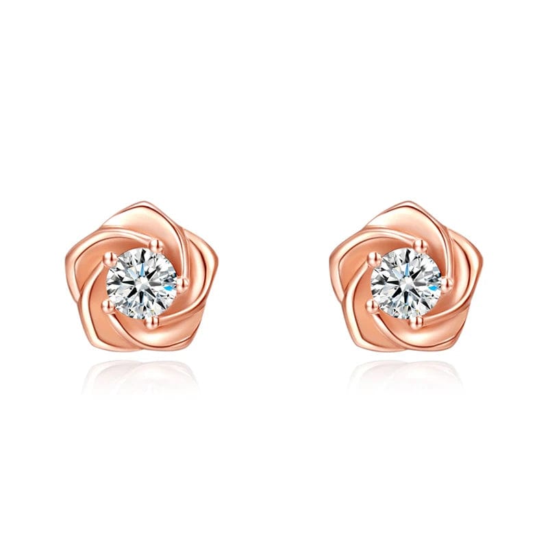 OEM&ODM Vana Shiny Jewelry Rose Flower Gold Plated Earrings 925 Silver – SN Wigs & More