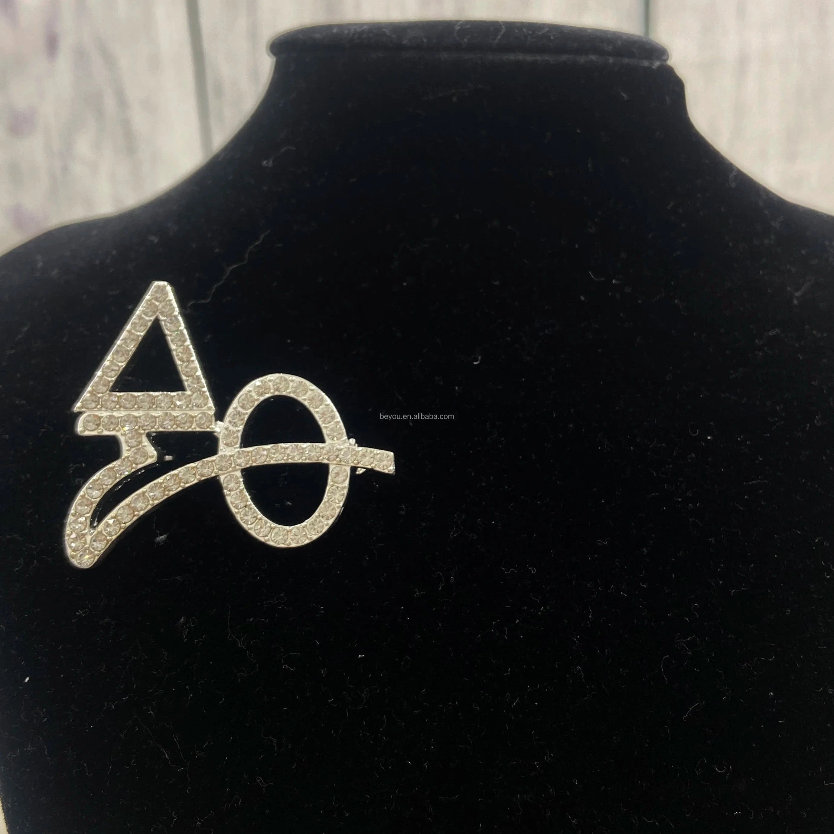 DST Moden Delta Sigma Theta Signature Greek Letters Pearl Cursive Rhin ...