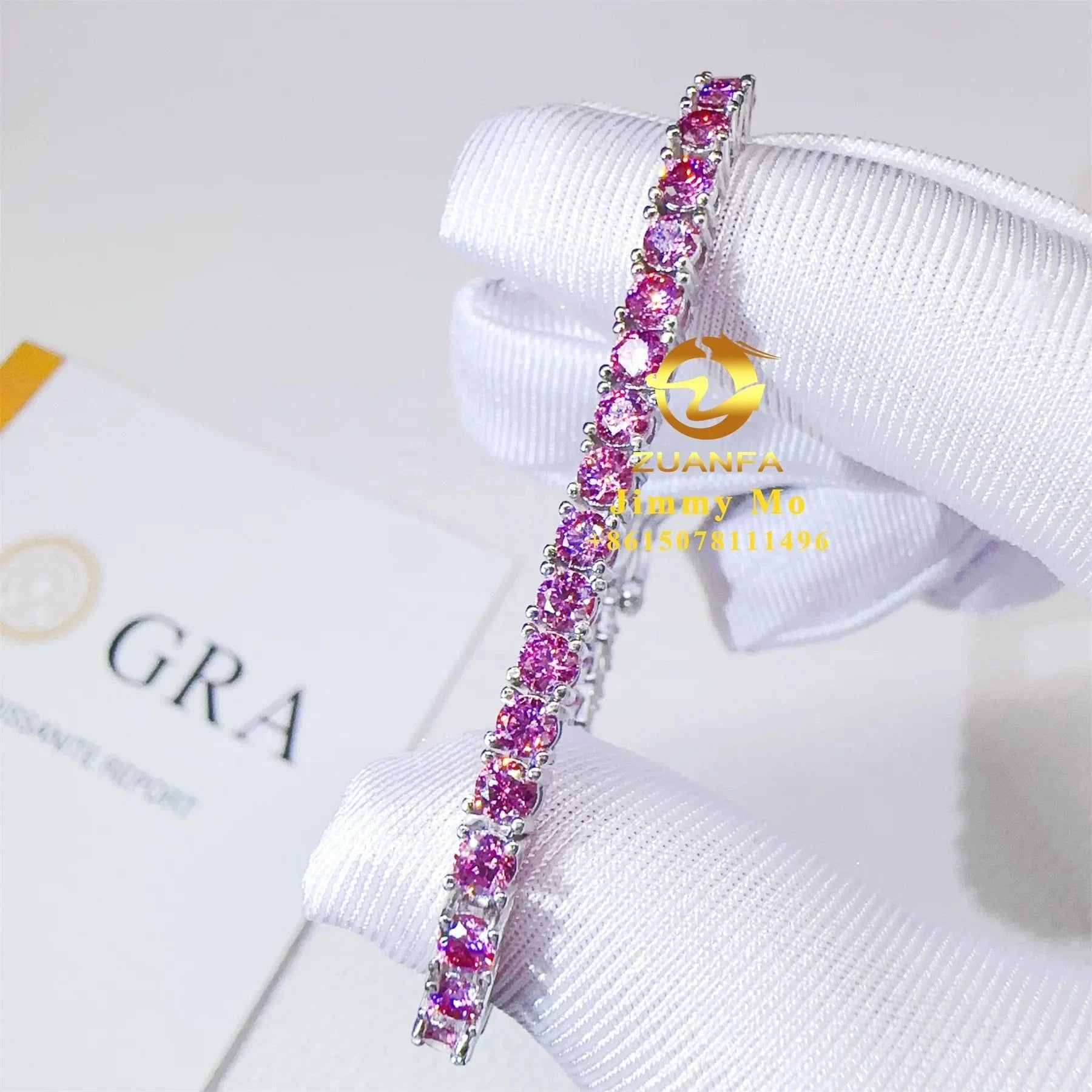 GRA Certificates 3mm 4mm 925 Sterling Silver White Gold Plated Hip Hop ...