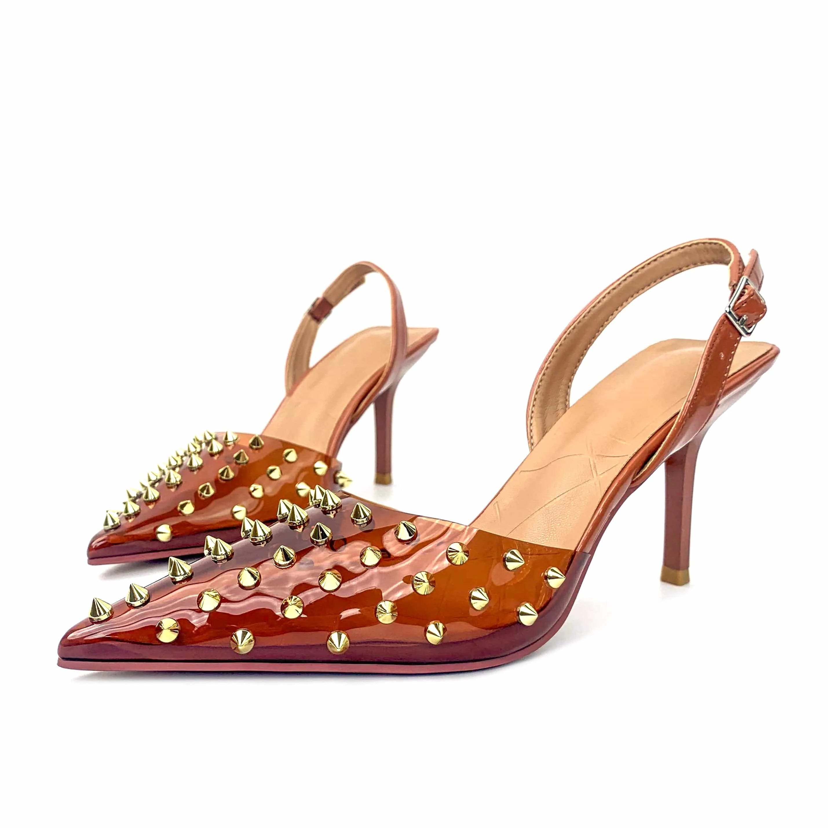 New design formal sparkling rivet Women's high heel Sandals rhombus un ...