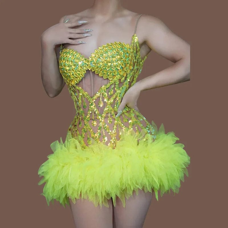 Ocstrade Sparkly Sequin Party Club Dress Spaghetti Strap Mesh Design P ...