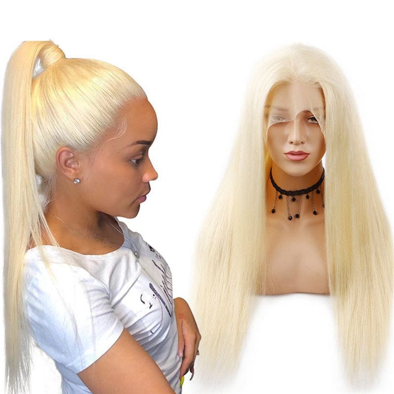 13x4 Stock 613 Blonde human hair brazilian pre pluck hd swiss transpar ...