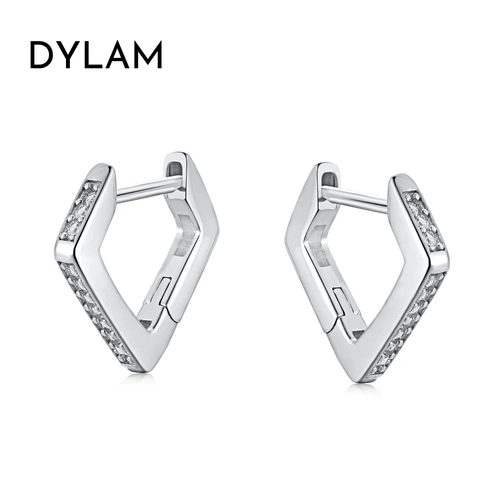 Dylam simple style 14K gold plated Earrings fashion mesh hollow design ...