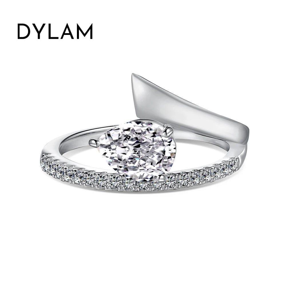 Dylam Stylish S925 Silver Rhodium 18K Gold Plated Pear Shape 8A Crushe ...