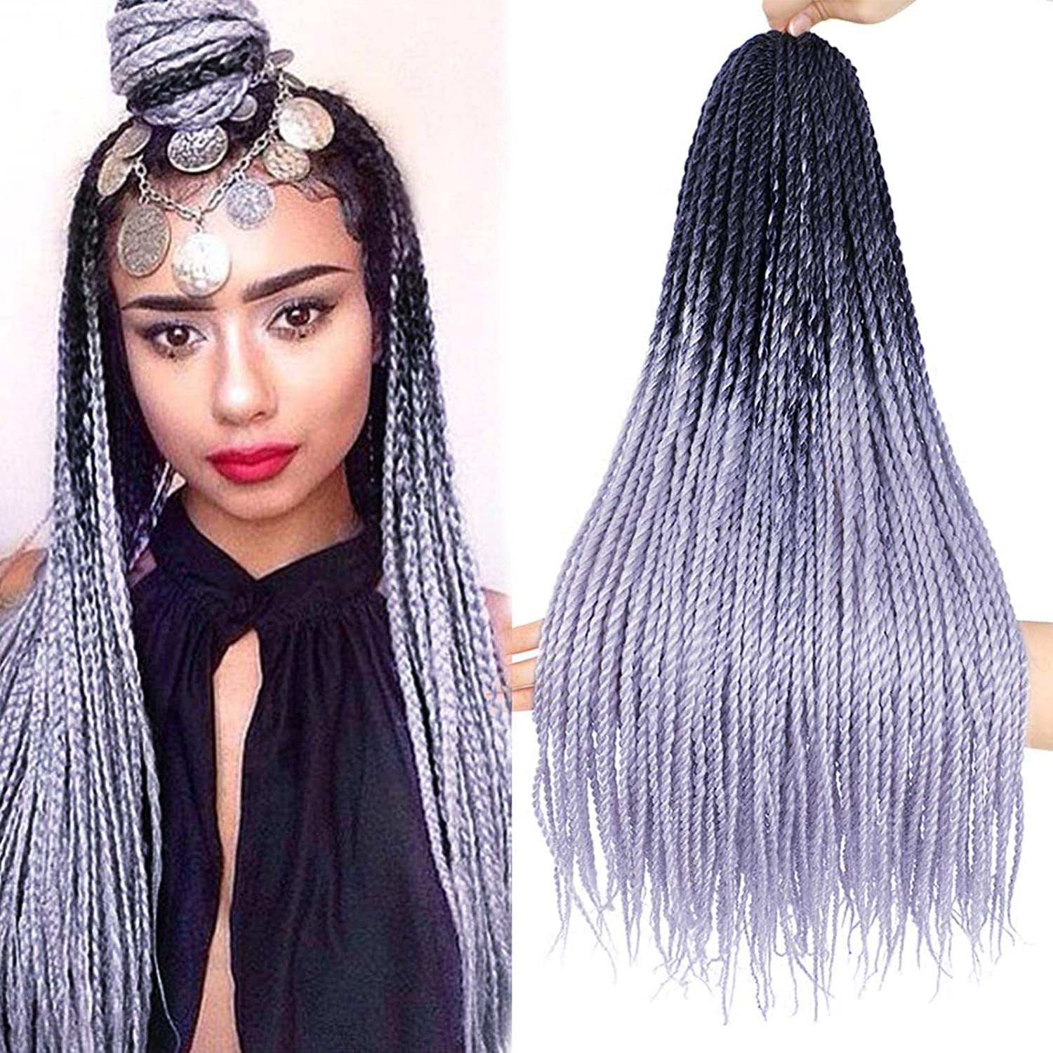Hot sell 24 inch 20stands ombre synthetic braiding hair senegalese cro ...