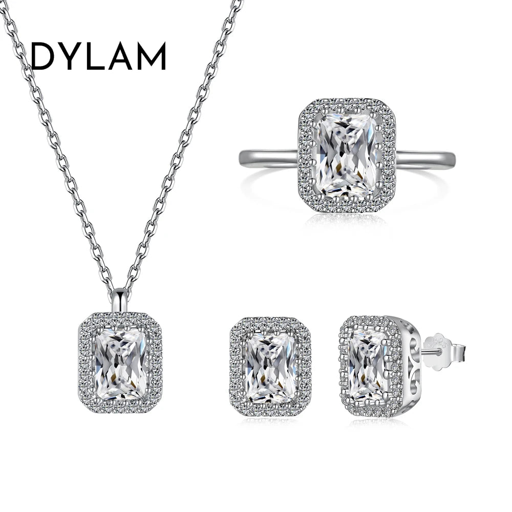 Dylam Classic Design Jewelry Set S925 Silver Rhodium Plated Eternity B ...