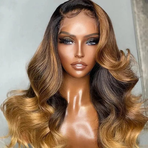 Customized Super Wave Ombre Honey Brown Wigs - SN Wigs & More