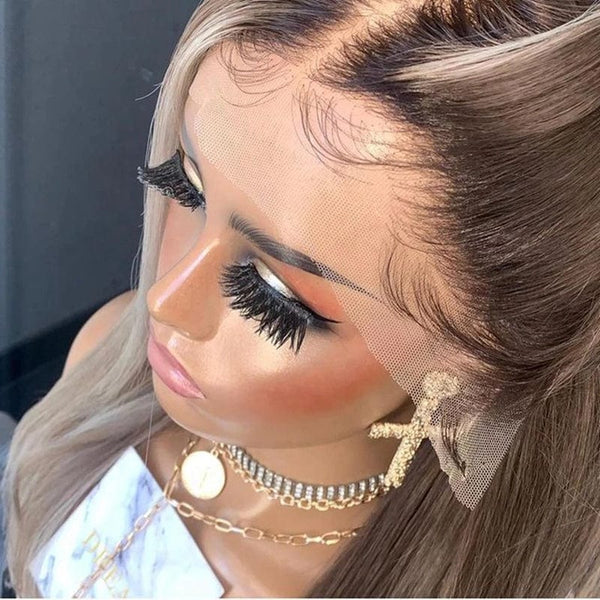 Customized Texture Straight Wave Highlight Ash Platinum Ombre Raw Braz ...