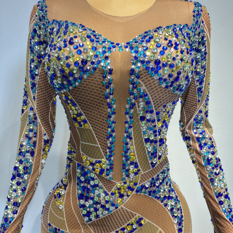 NOVANCE robes de soirees femme luxury shiny blue diamonds prom dresses ...
