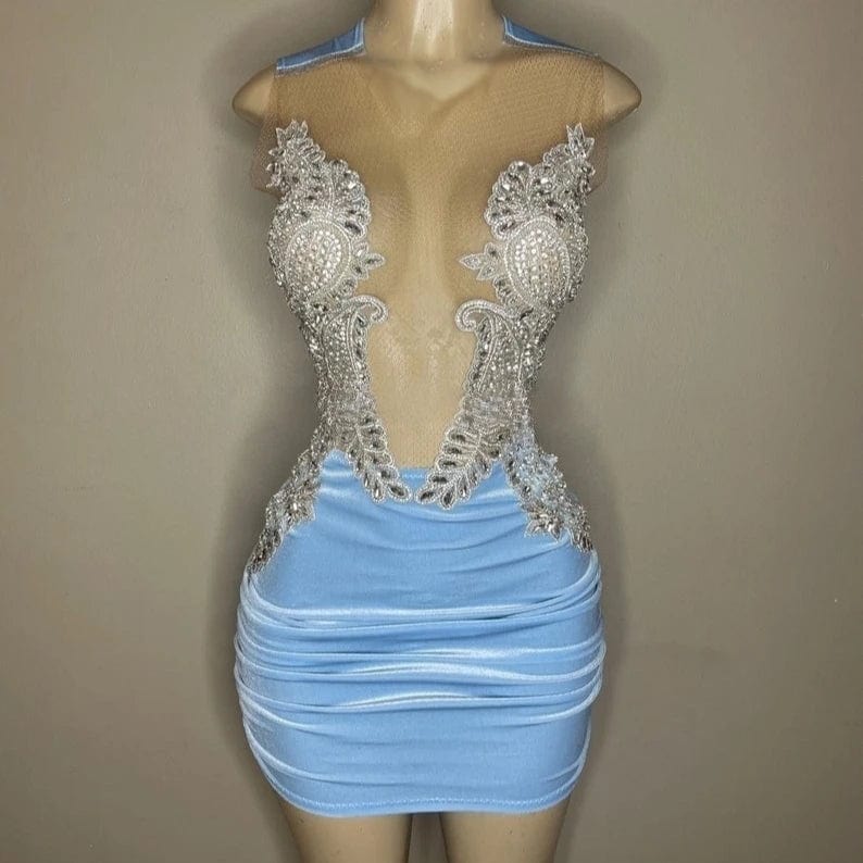 Ocstrade 2023 Design Rhinestone Sexy Party Dress Shinning Crystal Mesh ...